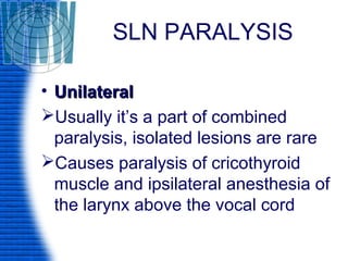 Vocal Cord Paralysis Ppt