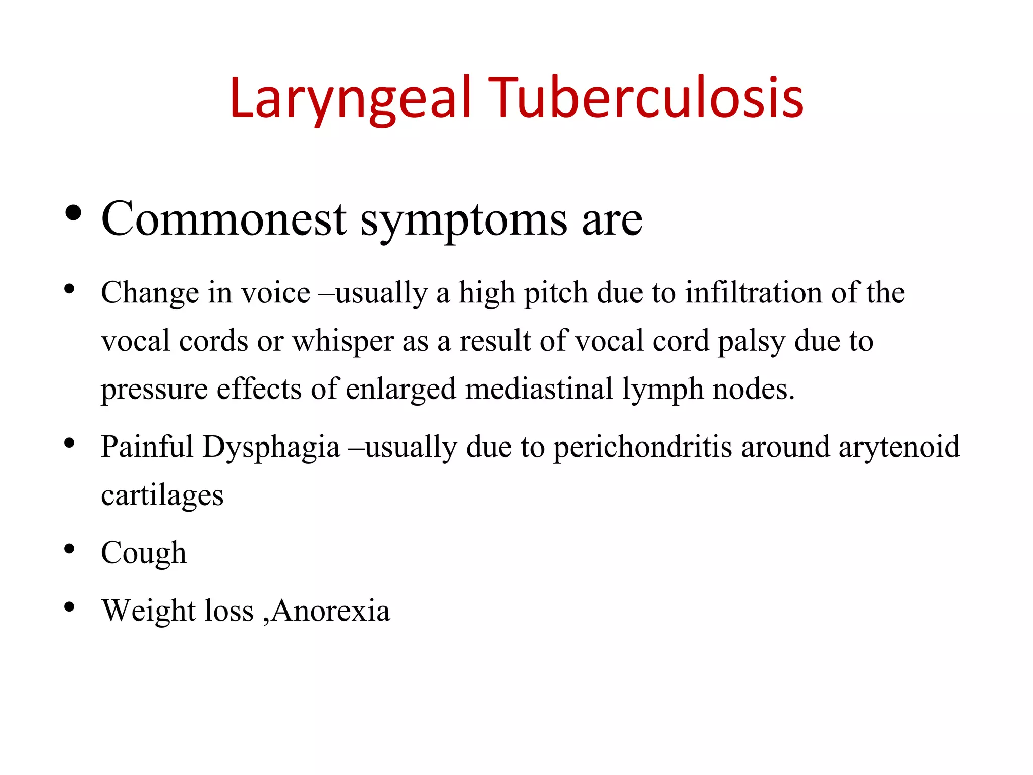 Laryngeal tuberculosis | PPTX