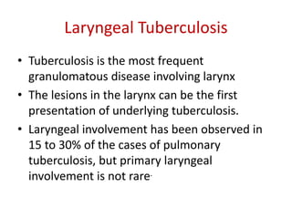 Laryngeal tuberculosis | PPTX