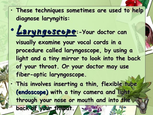 Laryngitis | PPT | Ear, Nose and Throat Conditions | Diseases and ...