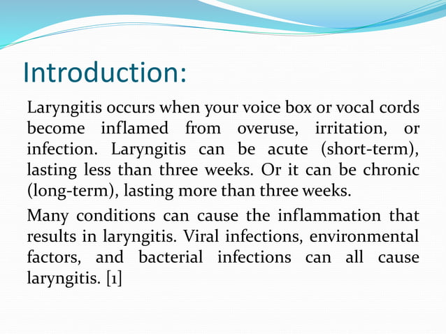 LARYNGITIS.pptx | Lung and Respiratory Health | Diseases and Conditions