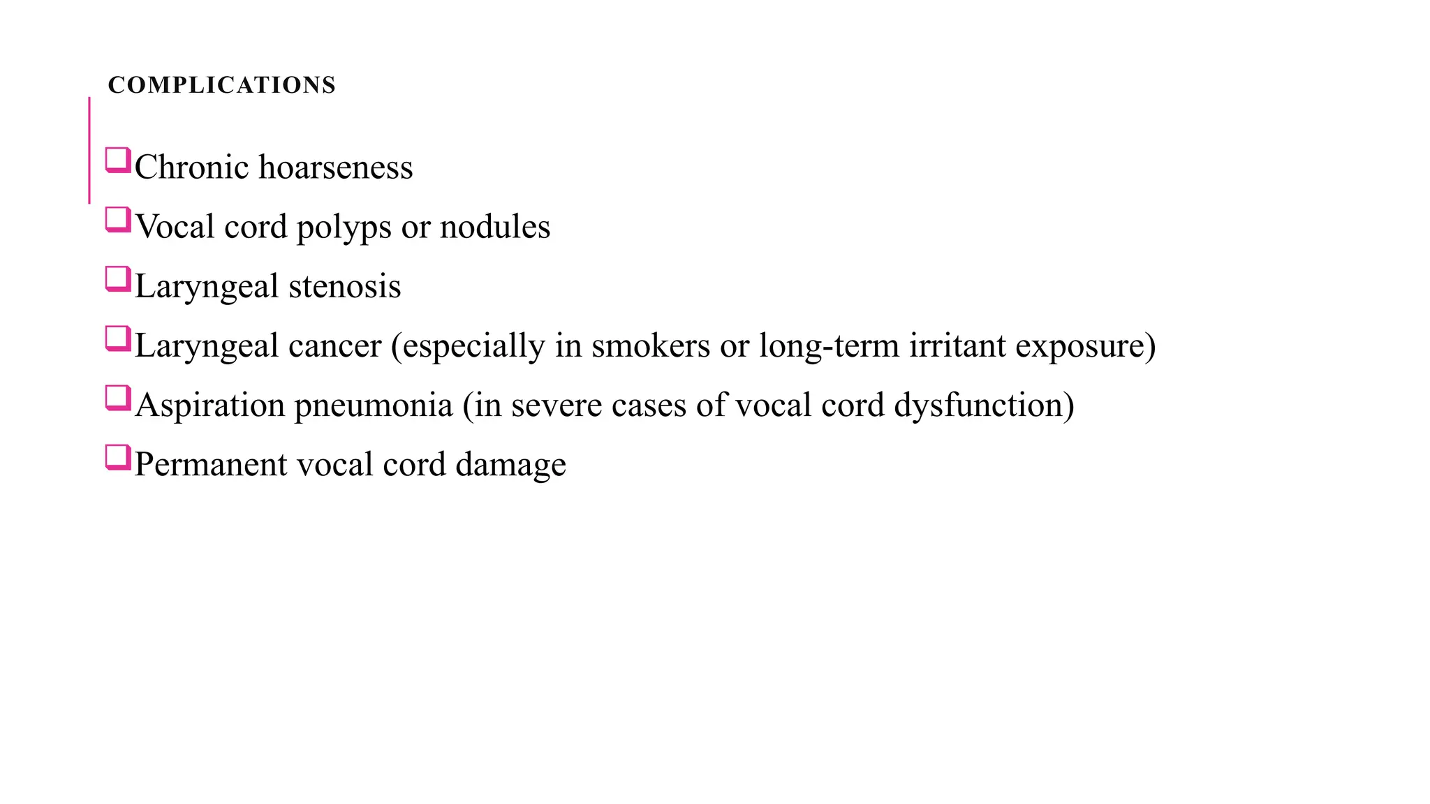 disorders of larynx laryngitis in adults | PPTX