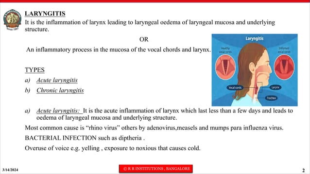 LARYNGITIS AND ITS NURSING MANAGEMENT.pdf | Ear, Nose and Throat ...