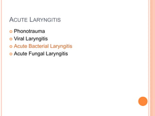 Laryngitis | PPTX