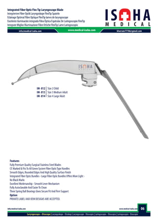 Laryngoscope-Otoscope Product Catalogue pdf - medical-isaha.com