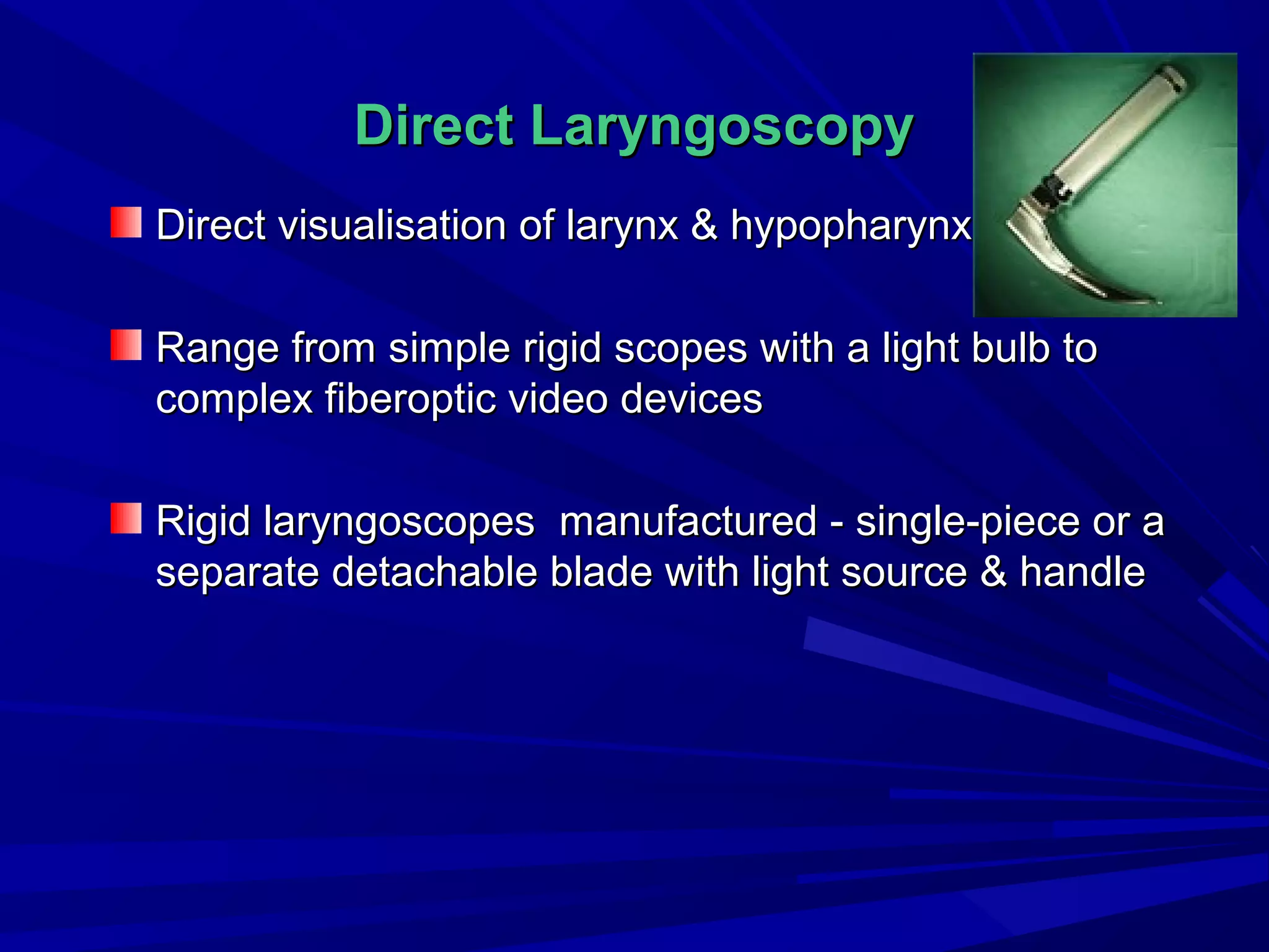 Laryngoscopy | PPT | Ear, Nose and Throat Conditions | Diseases and ...