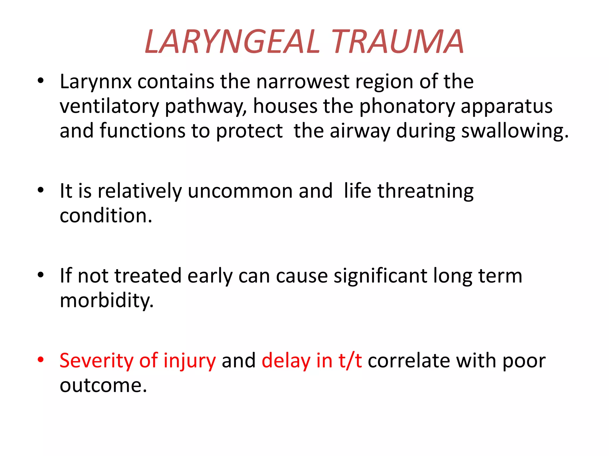 Laryngotracial trauma with anatomy and management | PPTX