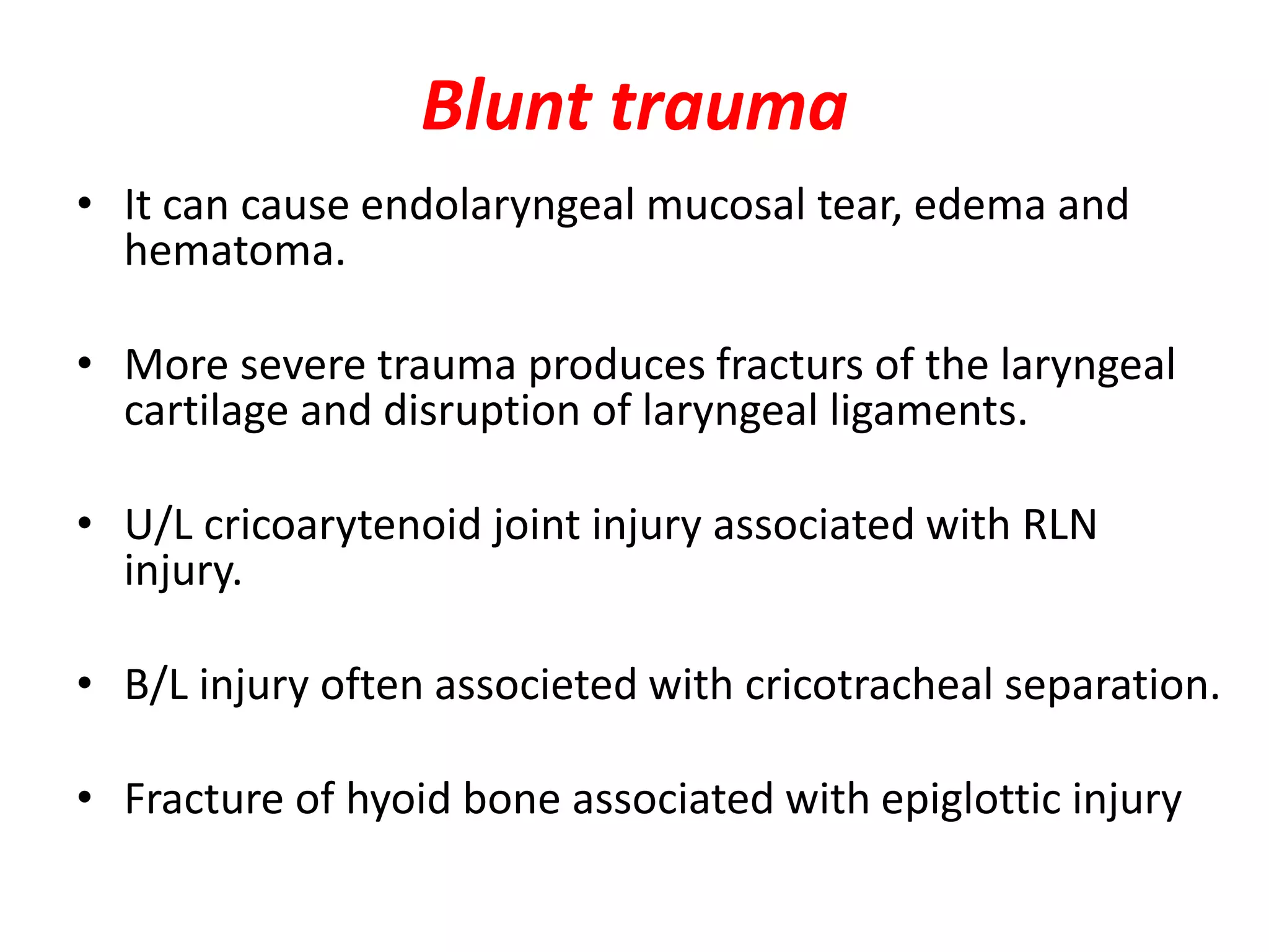 Laryngotracial trauma with anatomy and management | PPTX