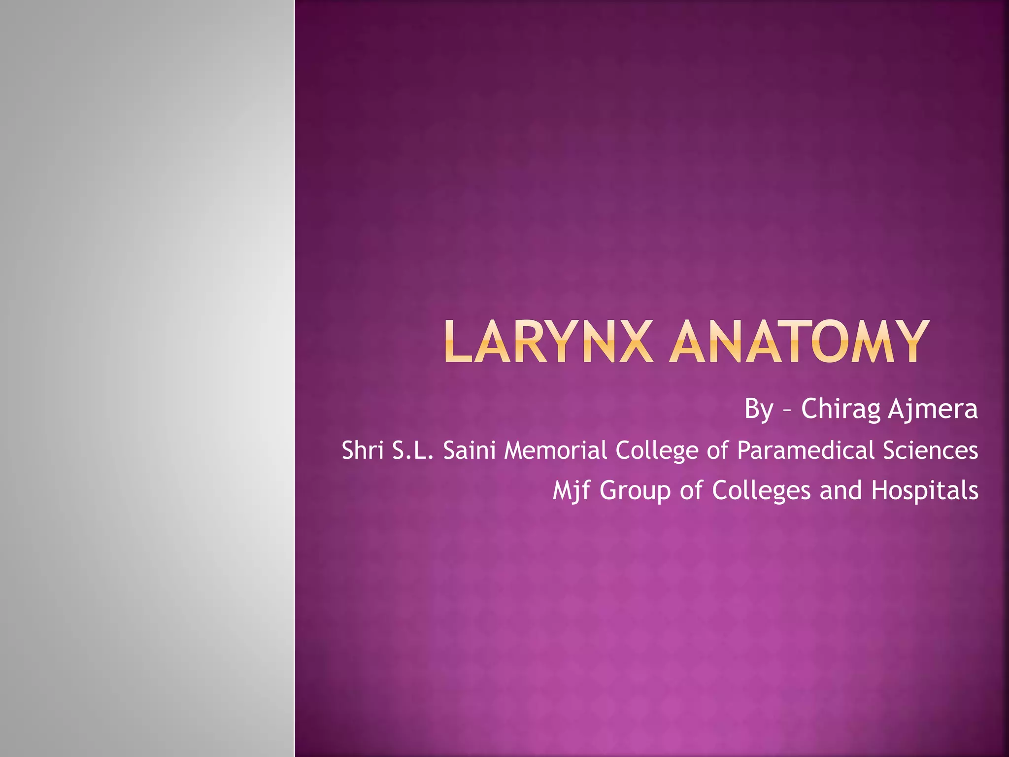 Anatomy of Larynx | PPT