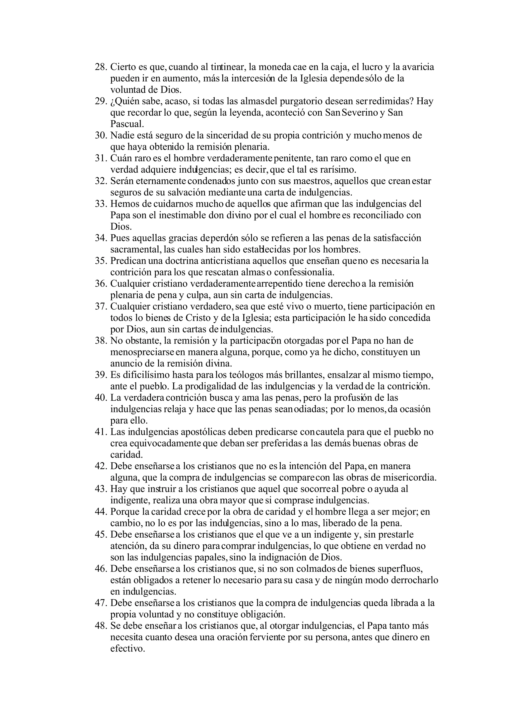 Las 95 Tesis De Martín Lutero | DOC
