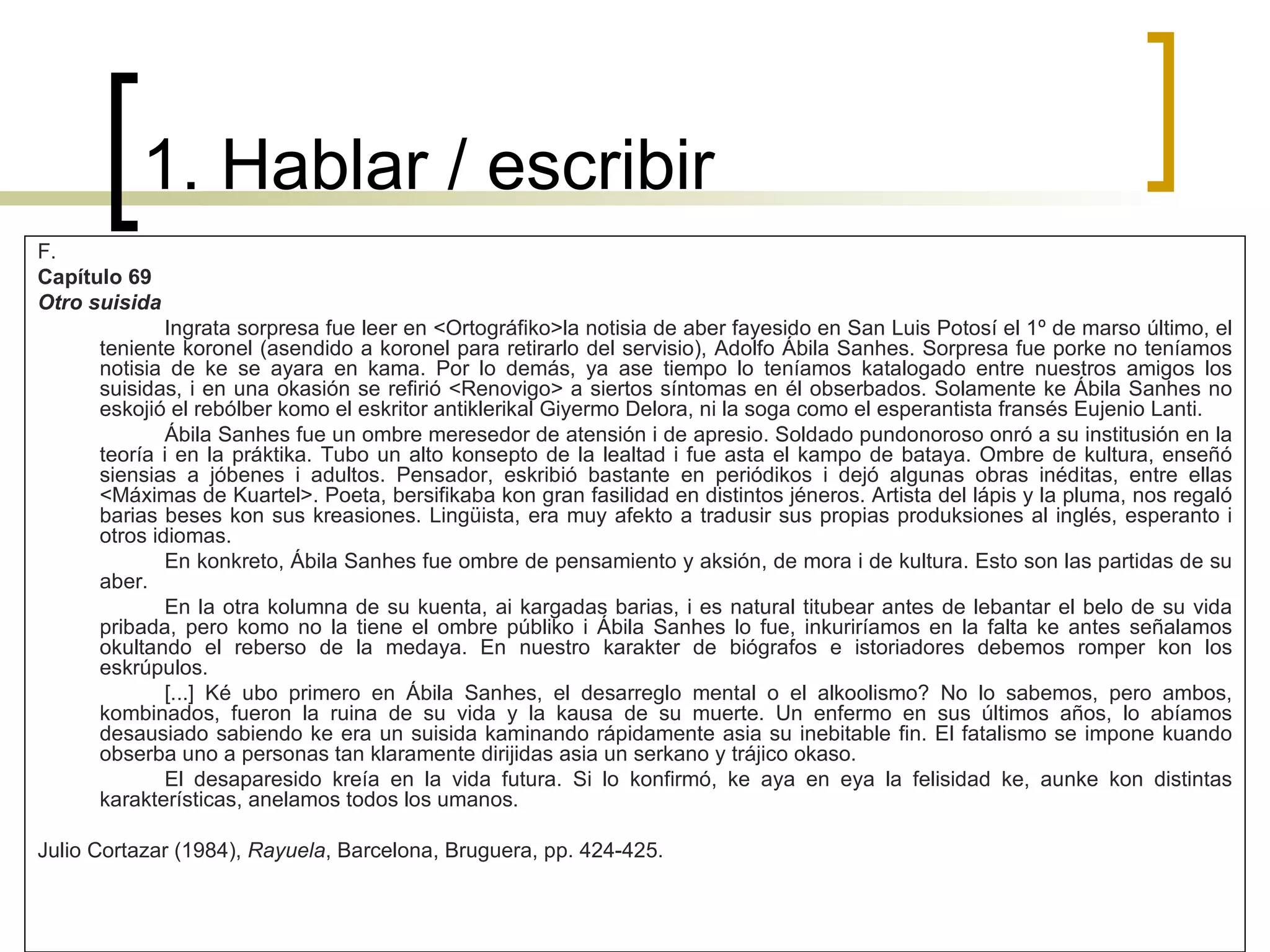 Las destrezas orales en la clase de español | PPT