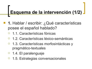 Las destrezas orales en la clase de español | PPT