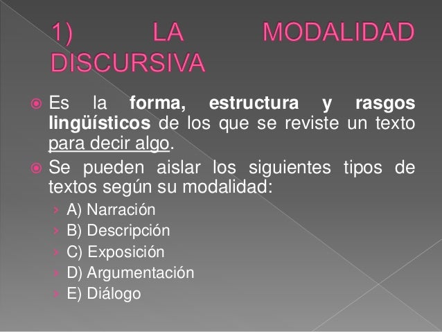Tipos De Texto Segn La Modalidad Discursiva Tipos
