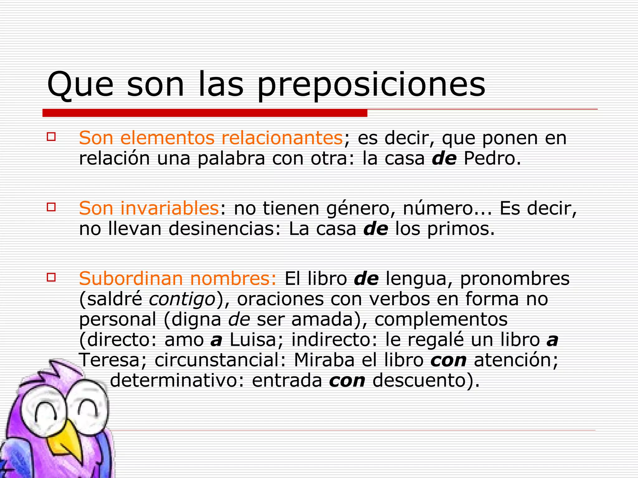 Las Preposiciones | PPT