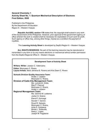 Las shs gen.chem-melc_1_q2_week-1 | PDF