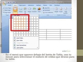 Las tablas EN WORD | PPTX