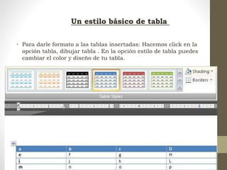 Las tablas EN WORD | PPTX