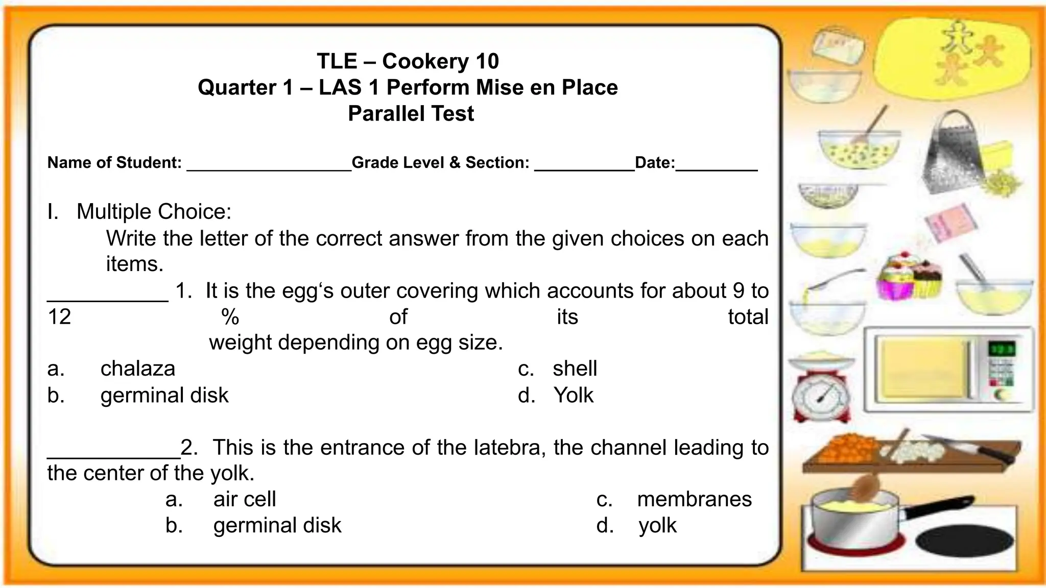 LAS 1.pptx Cookery 10 Quarter 1 Lesson 10 | PPTX