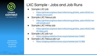 LAS16-507: LXC support in LAVA | PPT