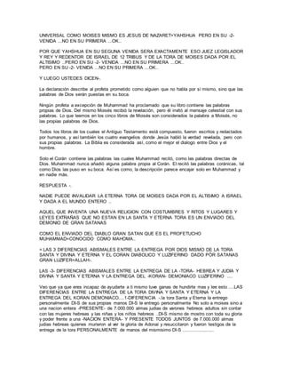 Las 3 diferencias abismales entre la entrega de la Tora Santa y Divina ...
