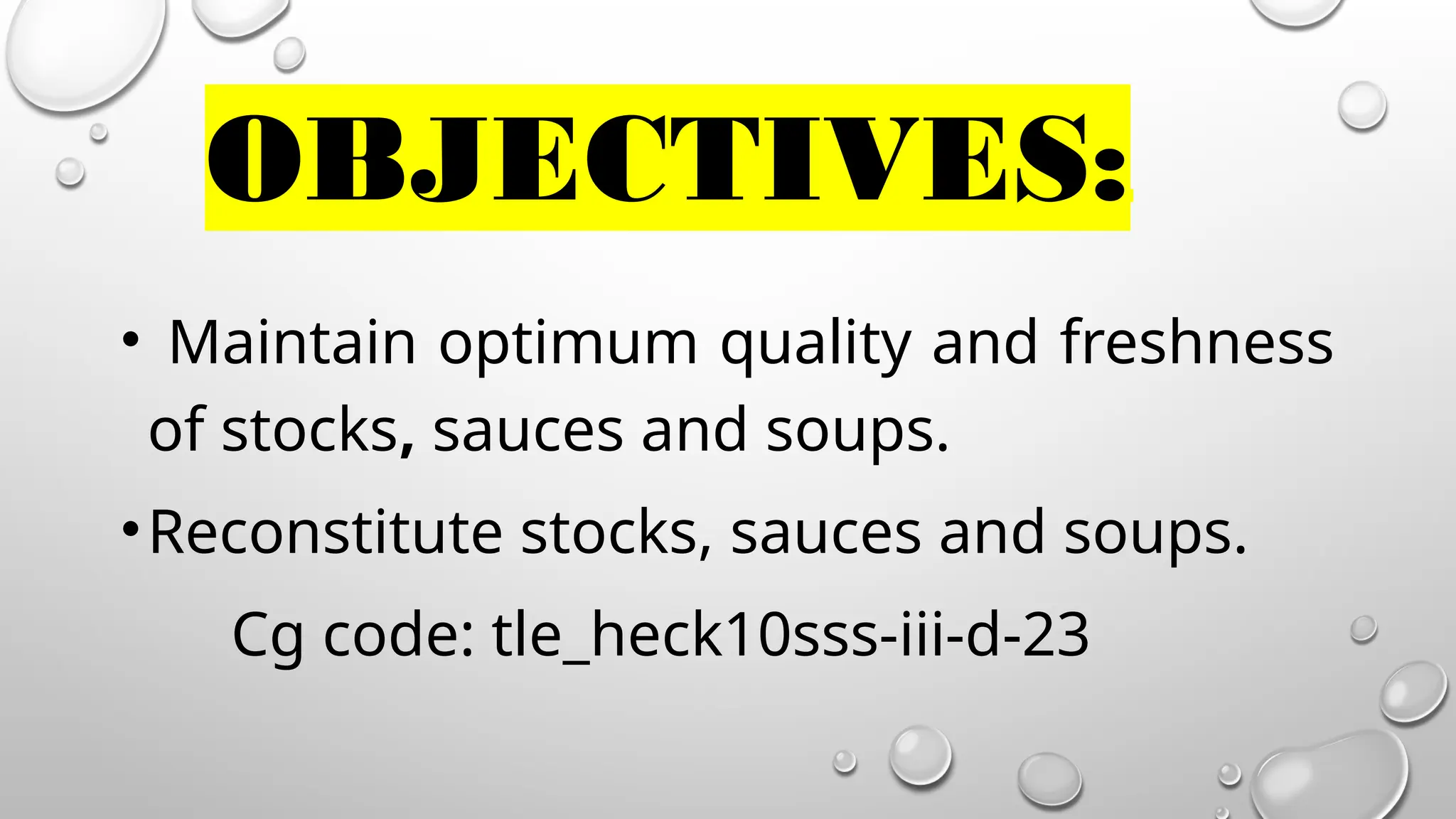 LAS 4. Cookery 10 - Storing Stocks, Soups and Sauces pptx | PPTX