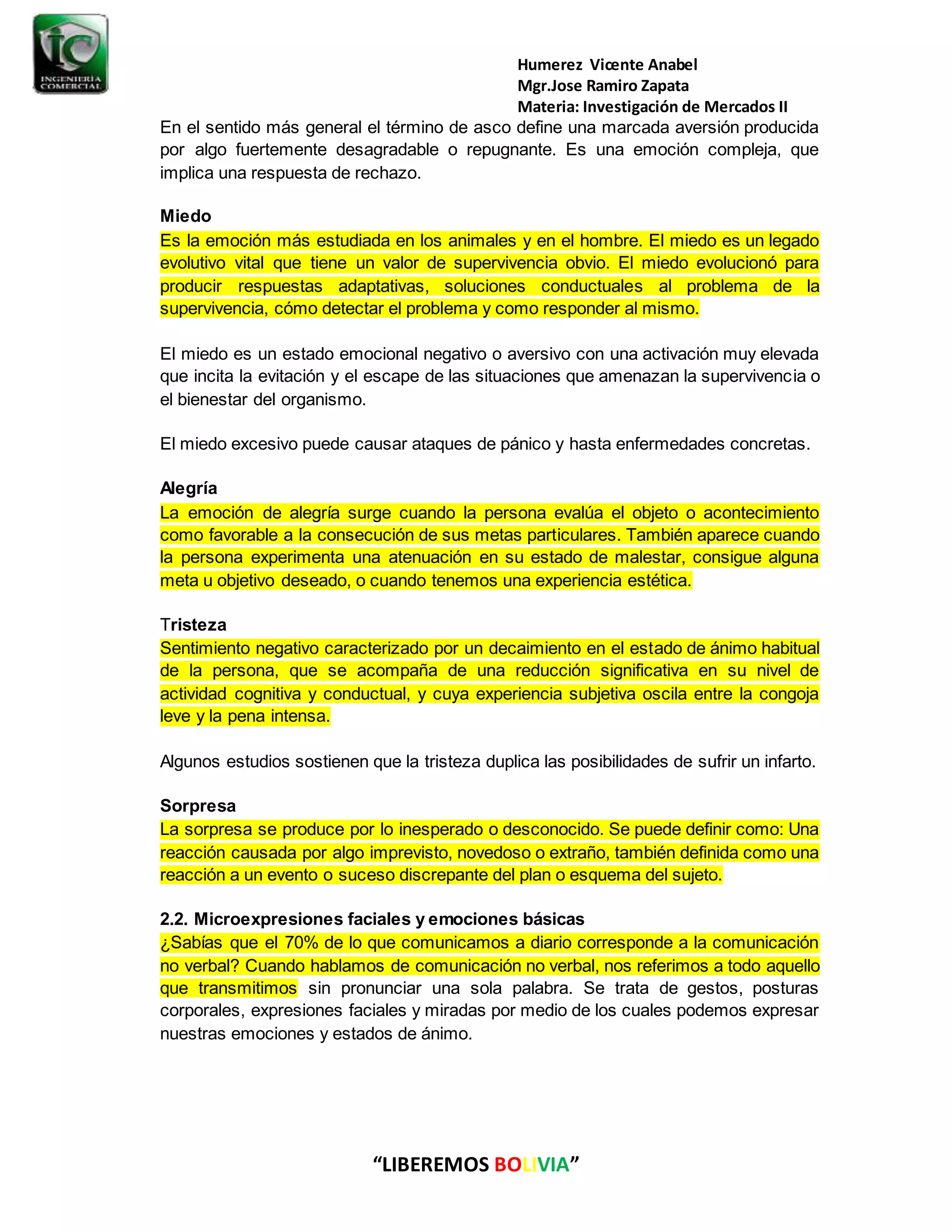 Las 6 Emociones Basicas De Paul Ekman Pdf