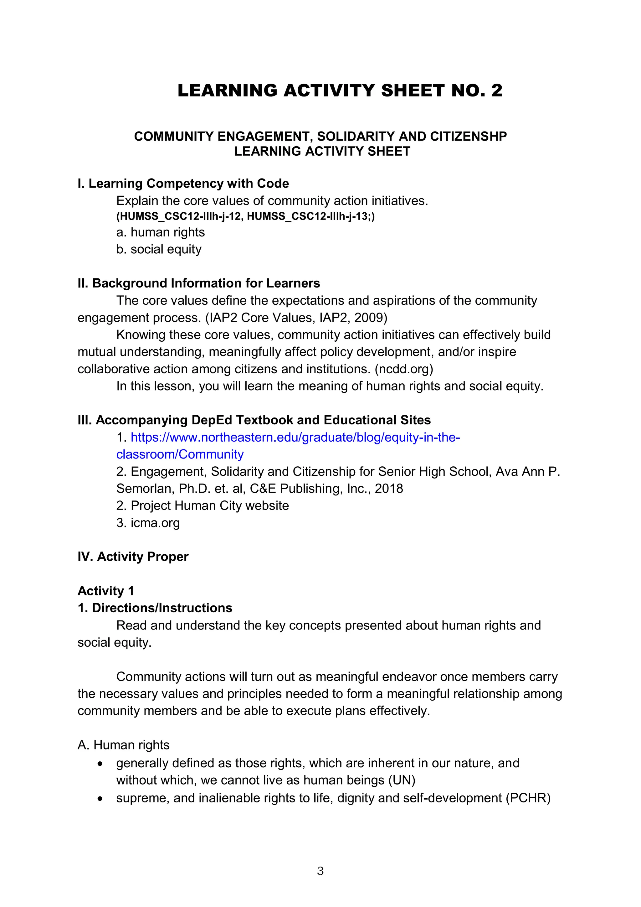 LAS 7-10.pdf Community Engagement, Solidarity and Citizenship | PDF