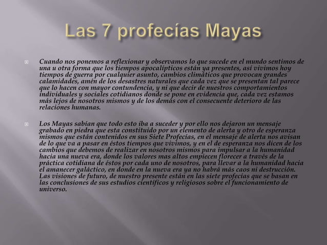 Las 7 profecías mayas | PPTX