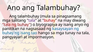 LAS #8 Pagsulat ng Talambuhay - Filipino 4 | PPTX