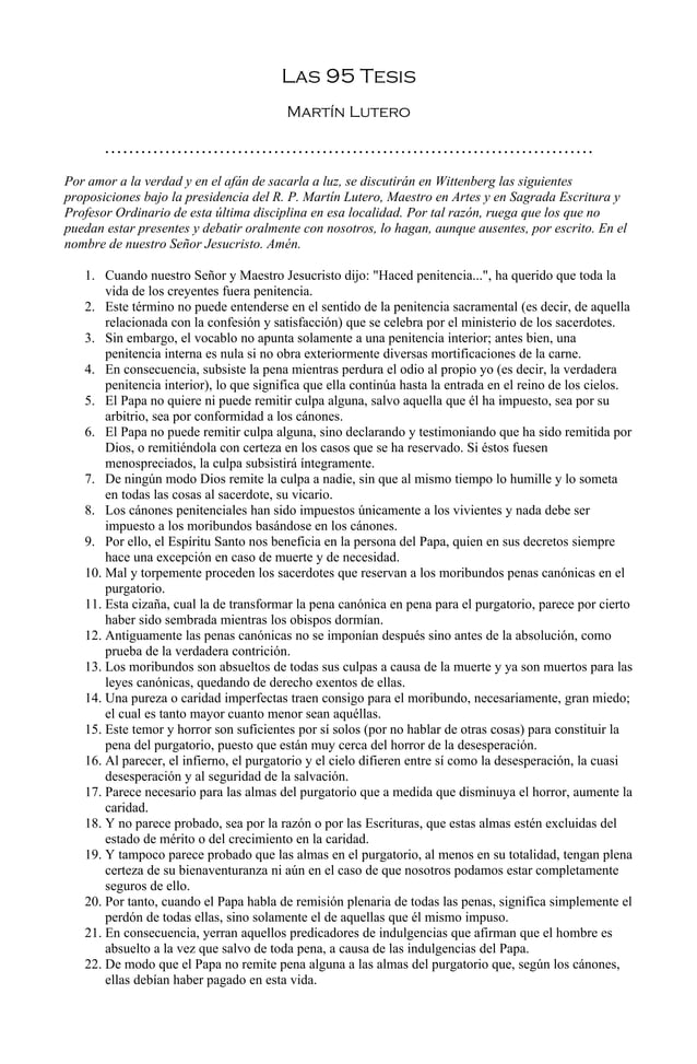 Las 95 tesis | DOC