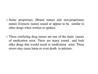 LASA (LOOK A LIKE SOUND A LIKE) MEDICINES | PPTX