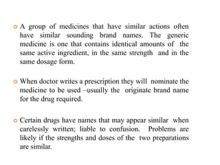 LASA (LOOK A LIKE SOUND A LIKE) MEDICINES | PPTX