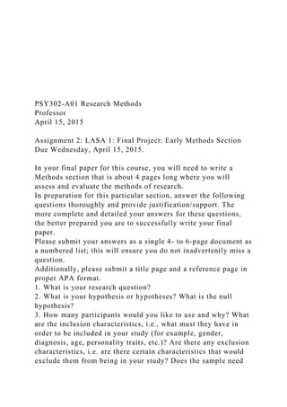 LASA 1 Final Project Early Methods Section3LASA 1.docx