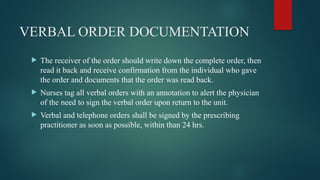 ADVERSE DRUG REACTIONS, ADE, LASA drugs, VERBAL ORDER AND DOCUMENTATION ...