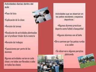 Las actividades diarias en la escuela | PPTX