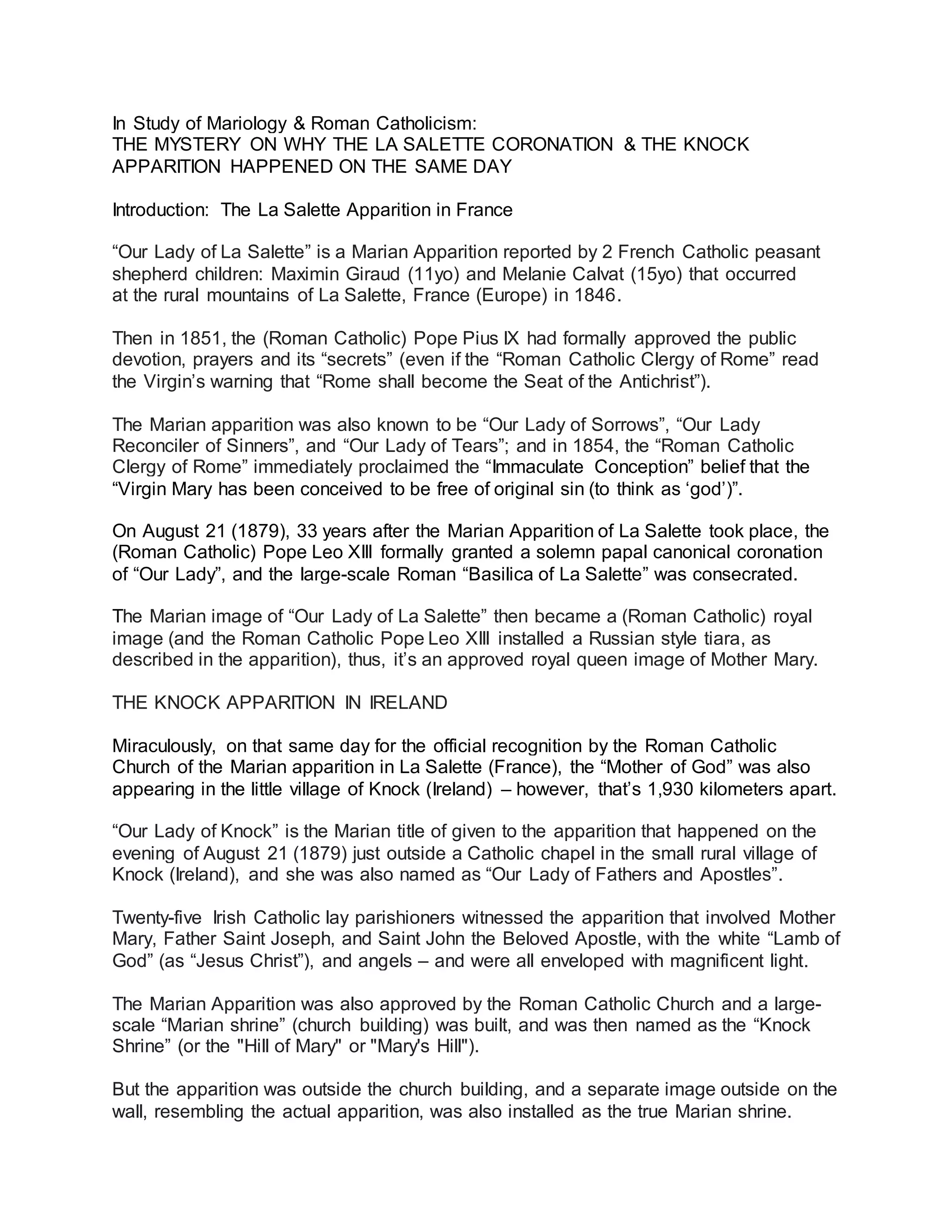 la salette coronation & knock apparition.docx
