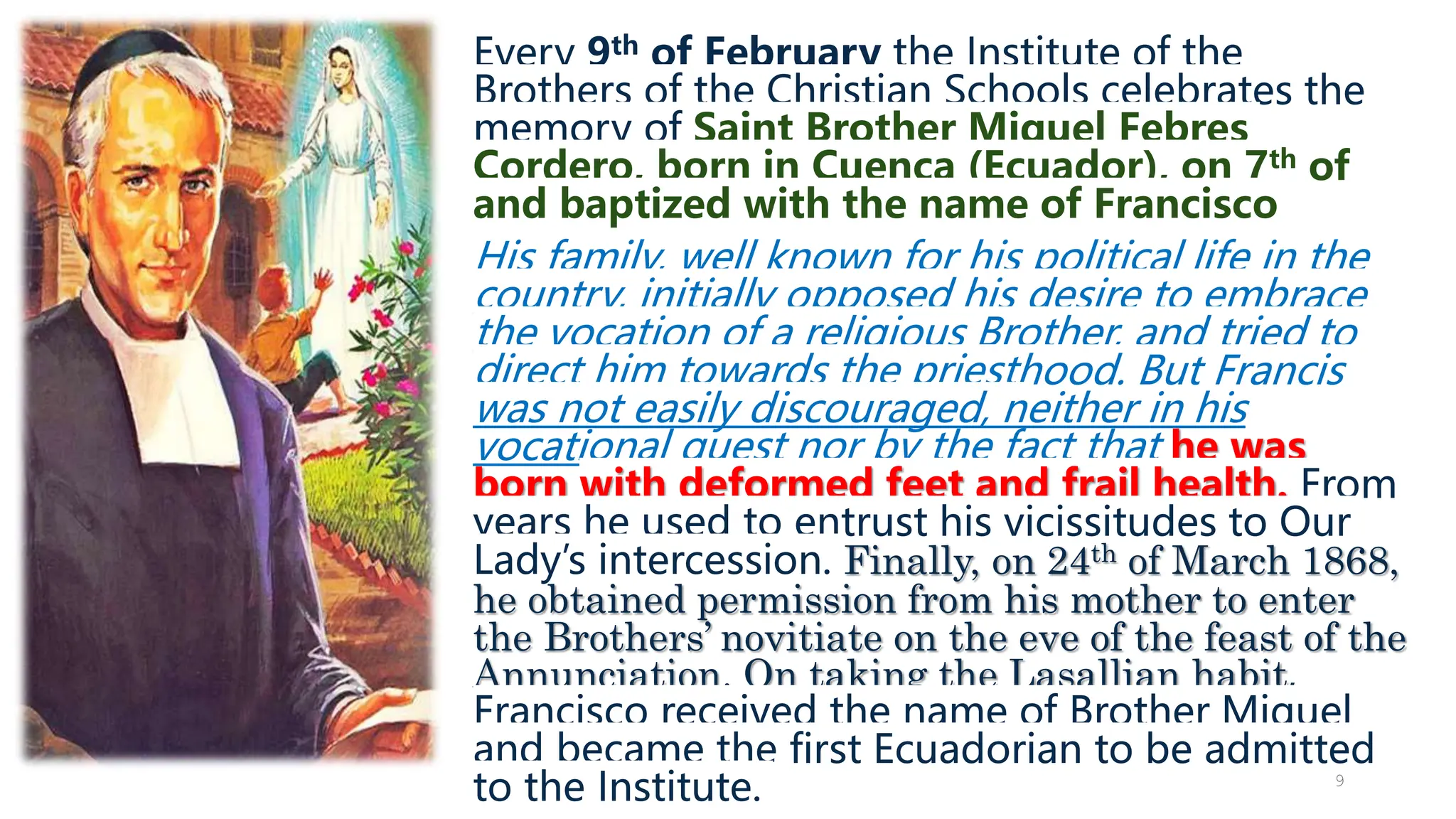 the life, vocation, and mission of the 3 la sallian saints | PPT