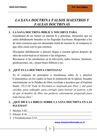 La sana doctrina falsos maestros y falsas doctrinas | PDF