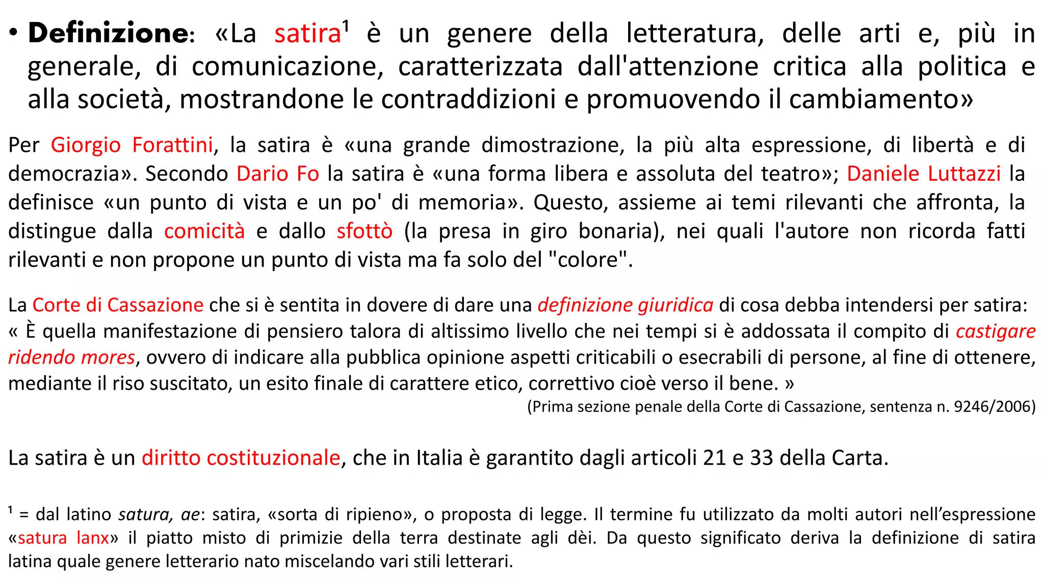 La «satira» | PPTX