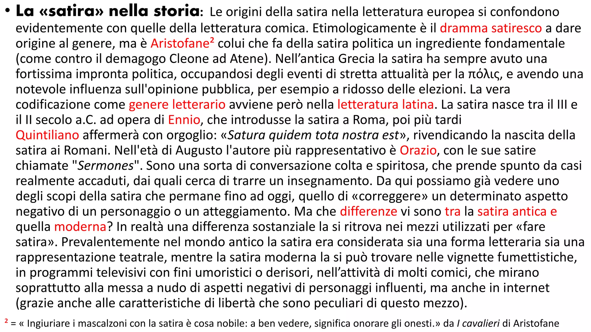 La «satira» | PPTX