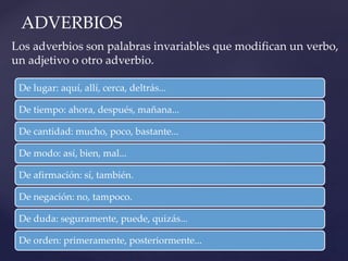 Las categorias gramaticales | PPT
