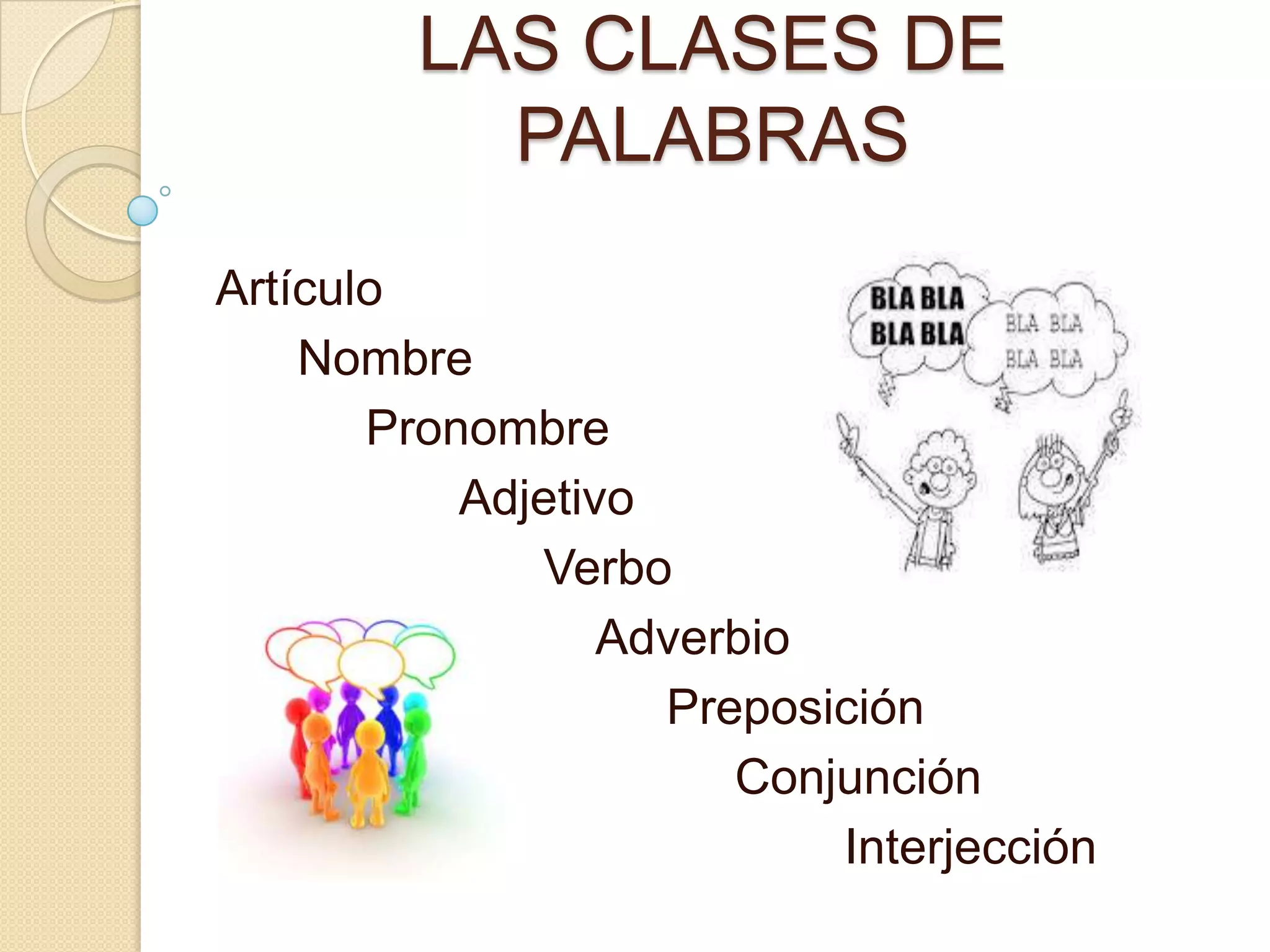 Las clases de palabras | PPT