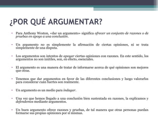 Las claves de la argumentación anthony weston | PPS