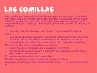 Las comillas y paréntesis | PPTX