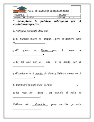 Las consonantes ll ,y ficha | PDF