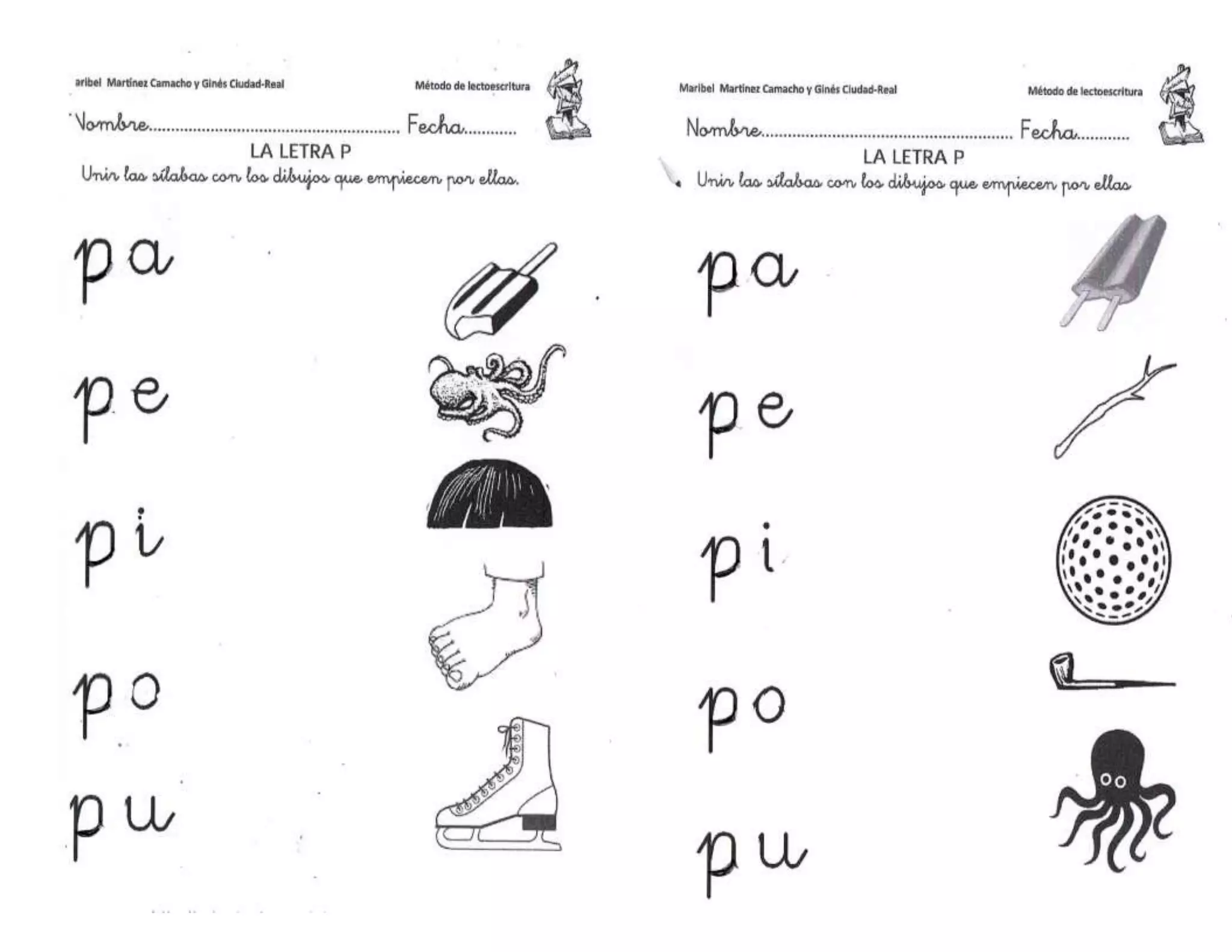 Las consonantes m, p, s, l, t, n y d | DOCX