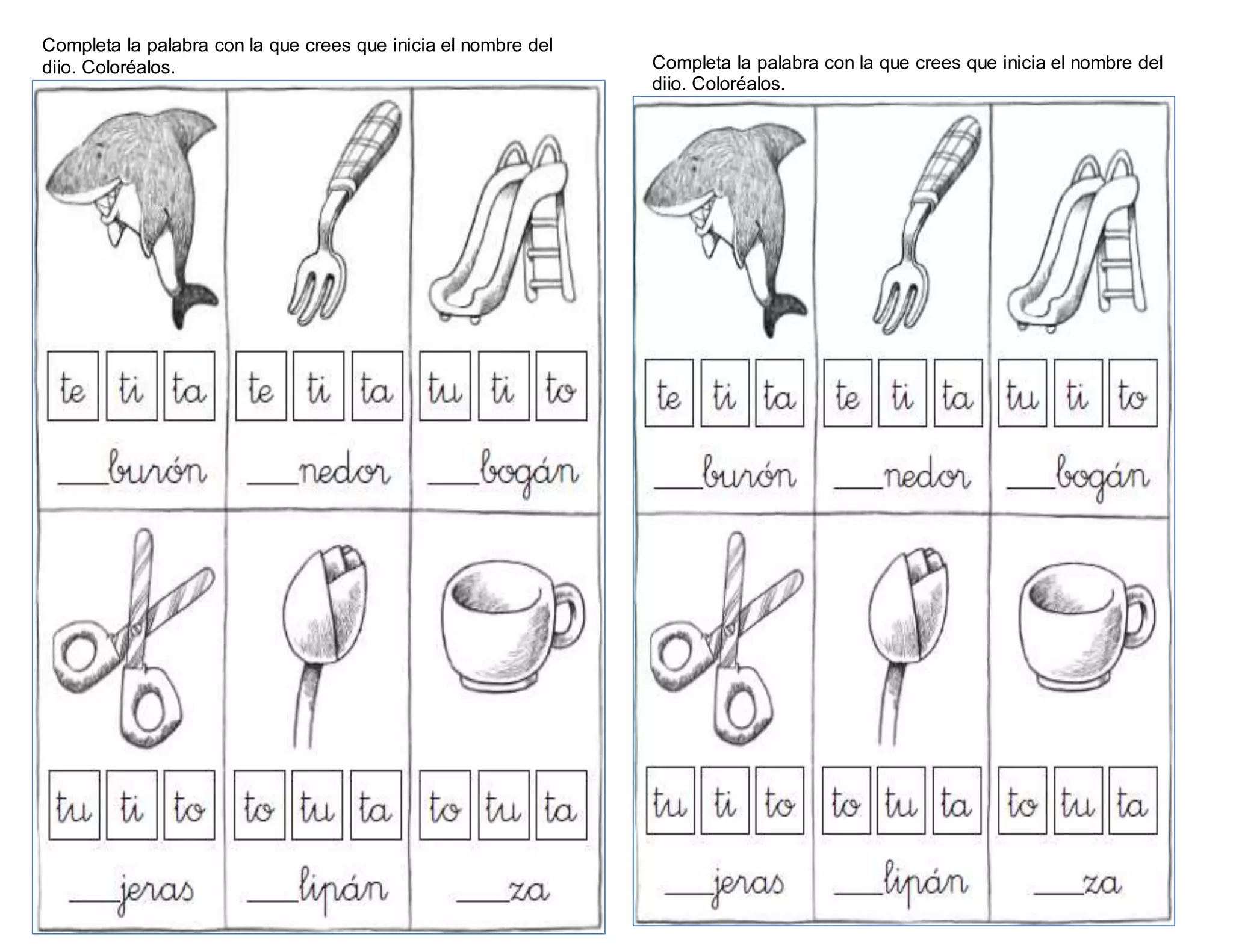 Las consonantes m, p, s, l, t, n y d | DOCX