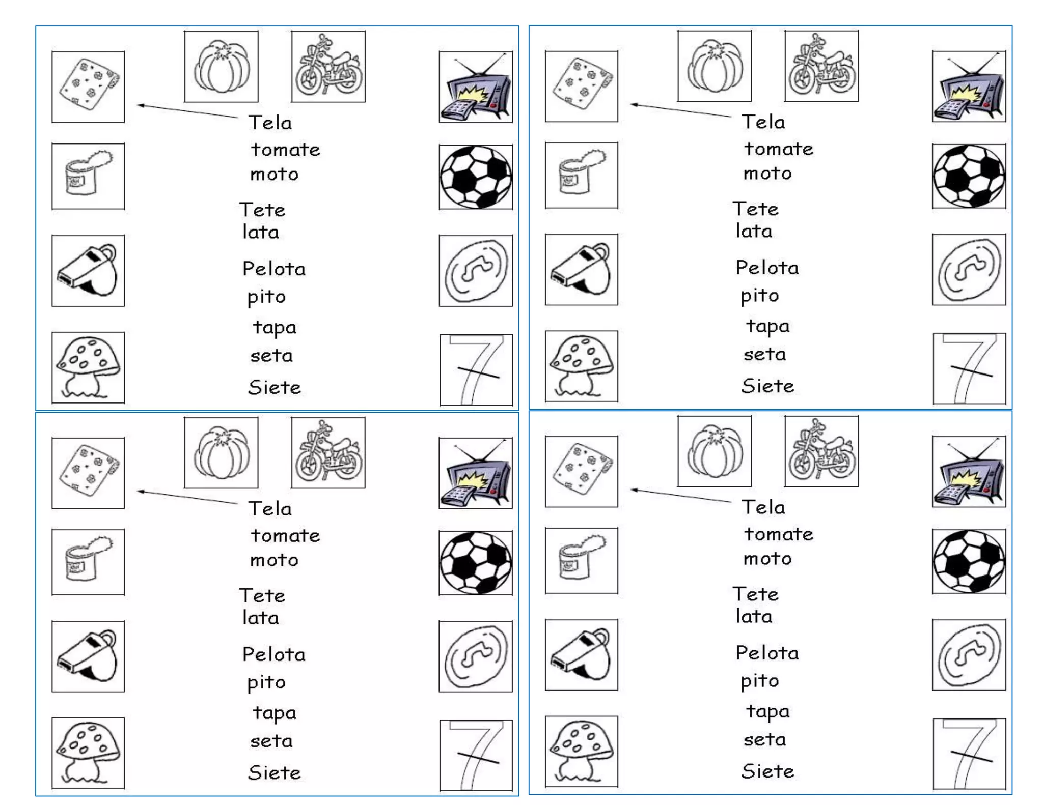 Las consonantes m, p, s, l, t, n y d | DOCX