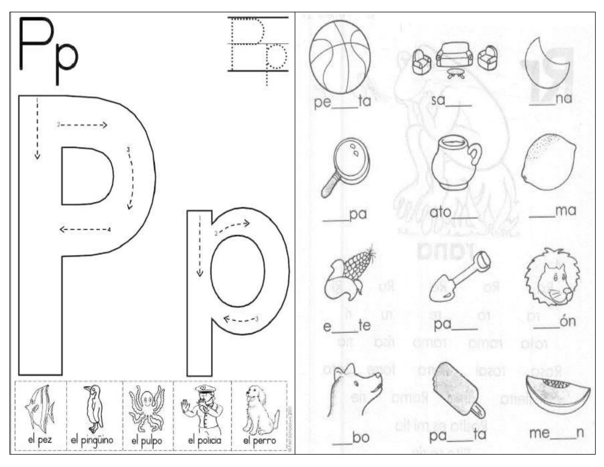 Las consonantes m, p, s, l, t, n y d | DOCX