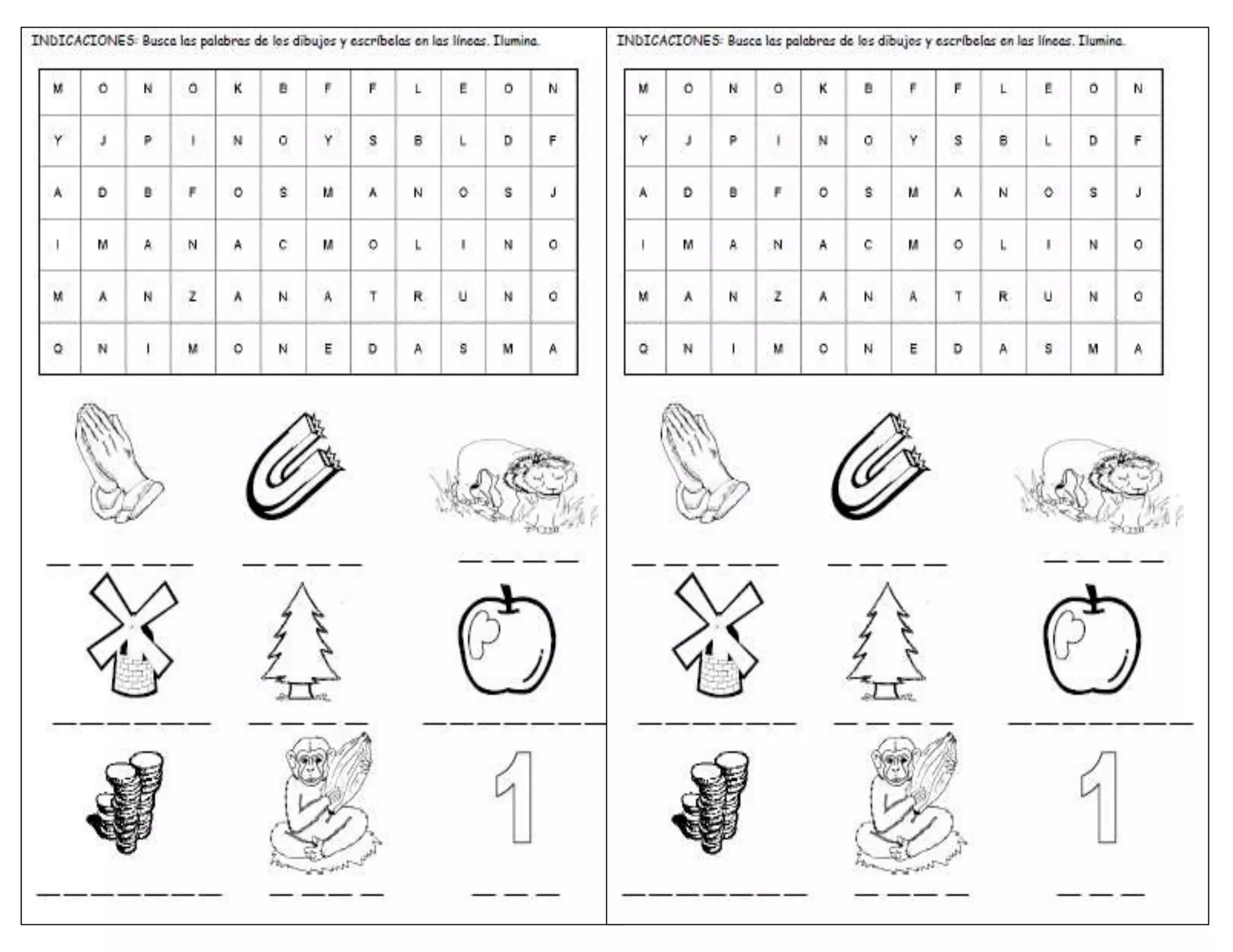 Las consonantes m, p, s, l, t, n y d | DOCX